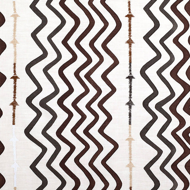Christopher Farr Rick Rack Indoor Printed Embroidered Chocolate Fabric ...