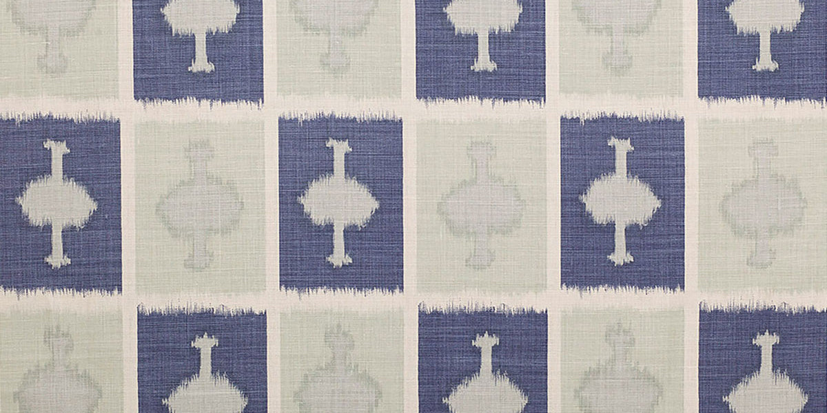 Christopher Farr Ozone Indoor Printed Indigo Fabric | 40% Off (Samples)