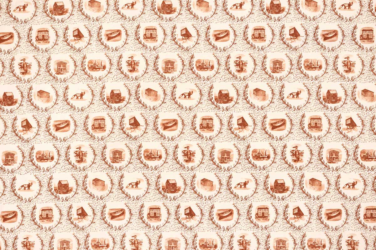 Christopher Farr Set The Scene Indoor Printed Terracotta Fabric | 40% ...
