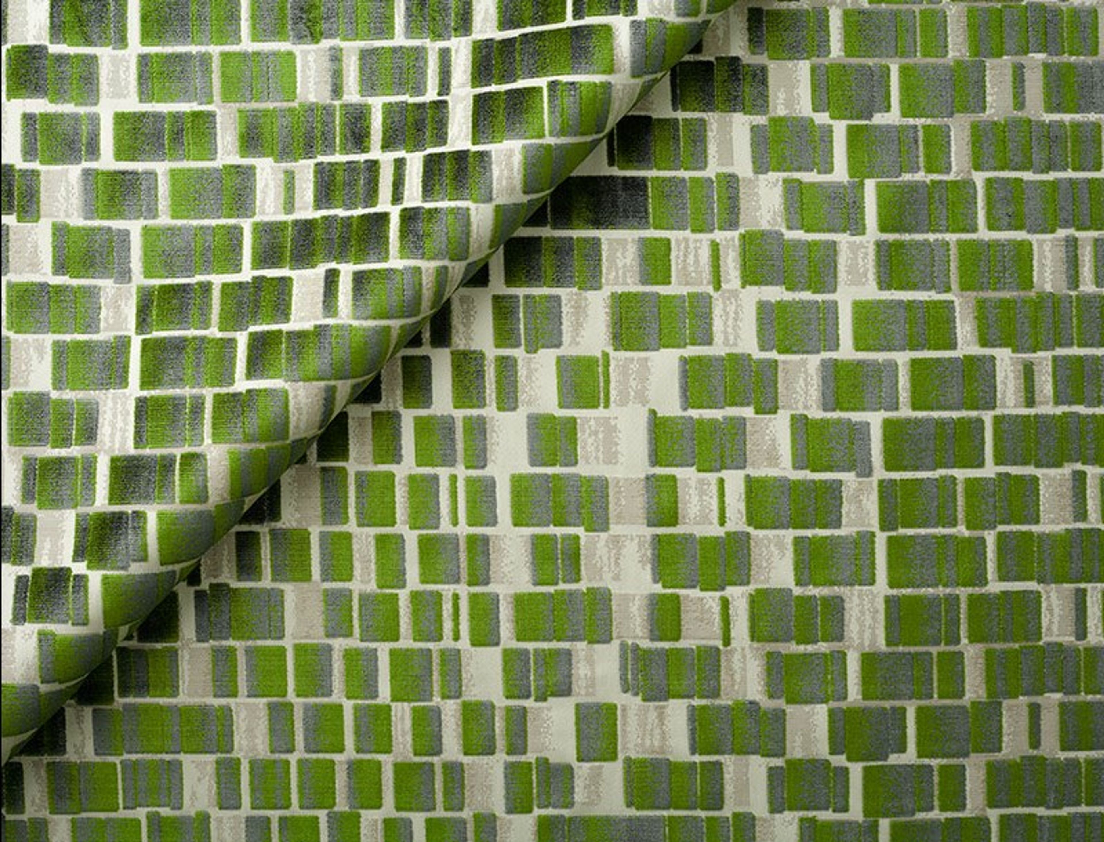 Jim Thompson Shifting Grids Emerald JT013470003 Fabric | 40% Off (Samples)