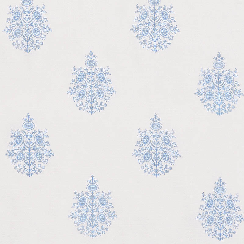 Schumacher Asara Flower Sheer Blue 178372 Fabric | 40% Off (Samples)