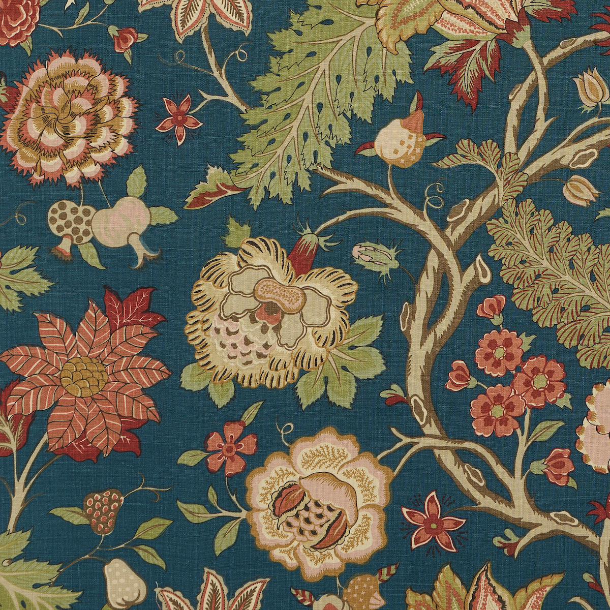 Schumacher Darsy Tree Of Life Peacock 181881 Fabric | 40% Off (Samples)