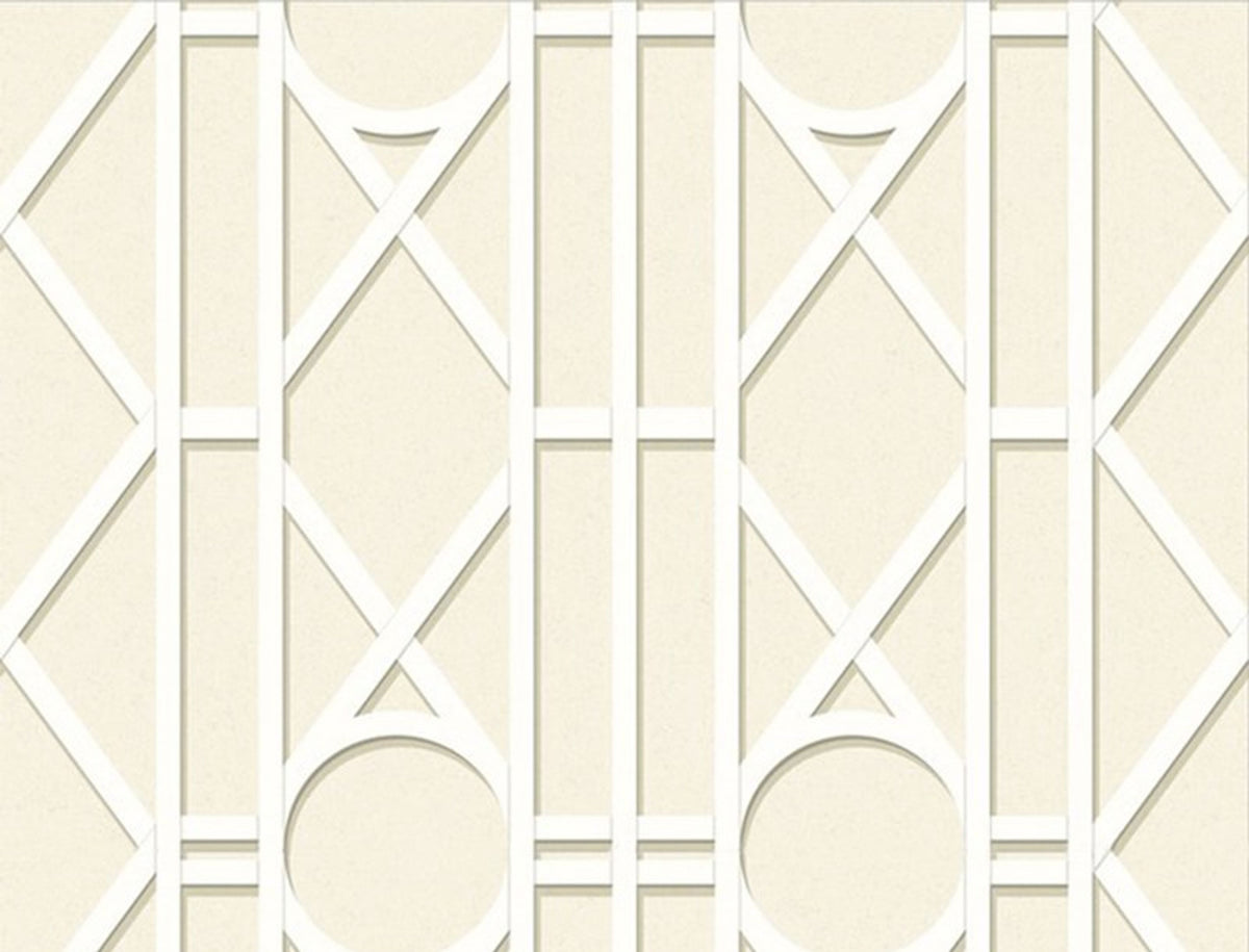 No.9 Thompson Trellis Panel Ivory N9021025001 Wallpaper | 40% Off (Samples)