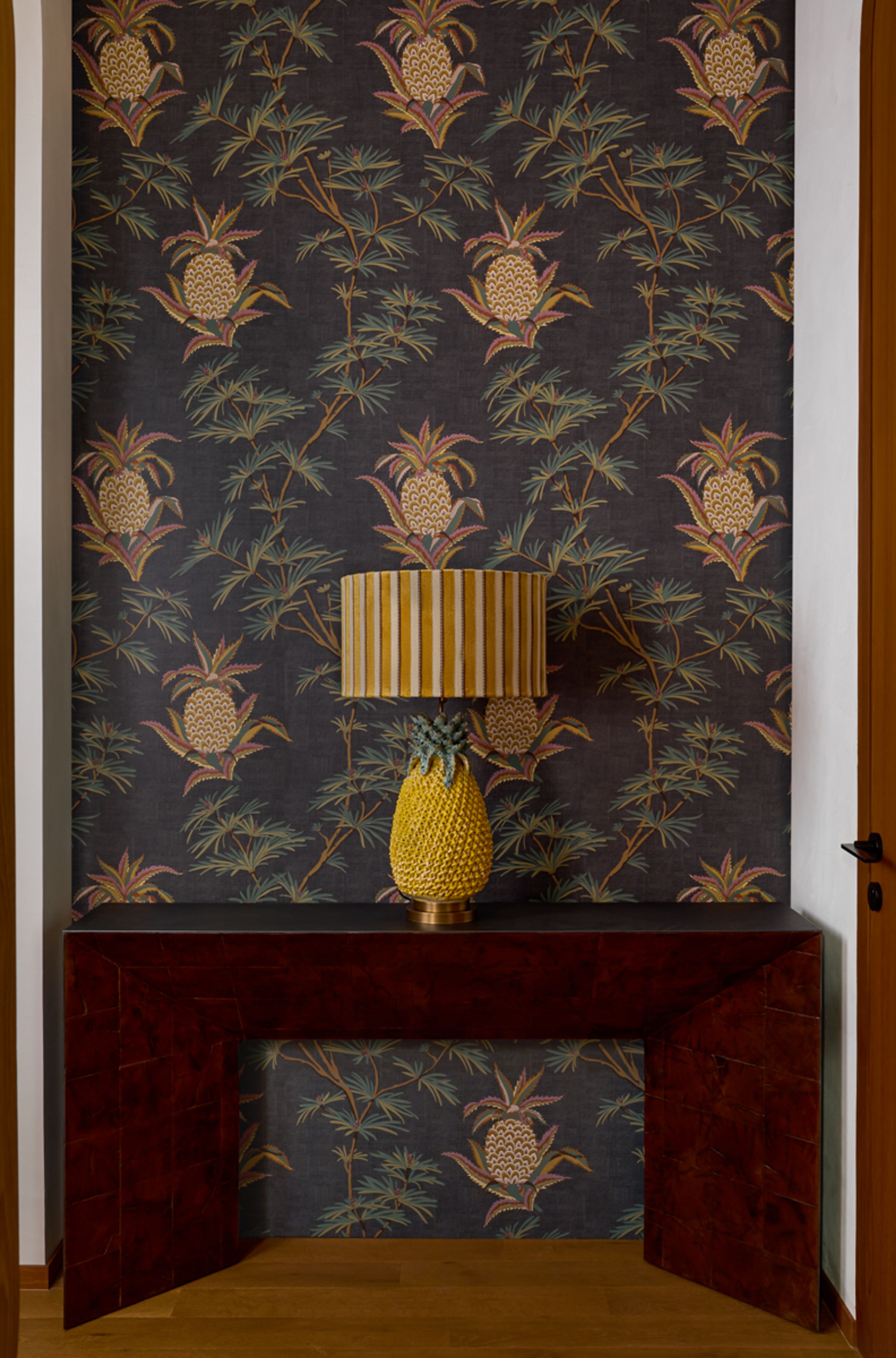 Jim Thompson Pineapple Blackamber Plum JT021088002 Wallpaper | 40% Off ...
