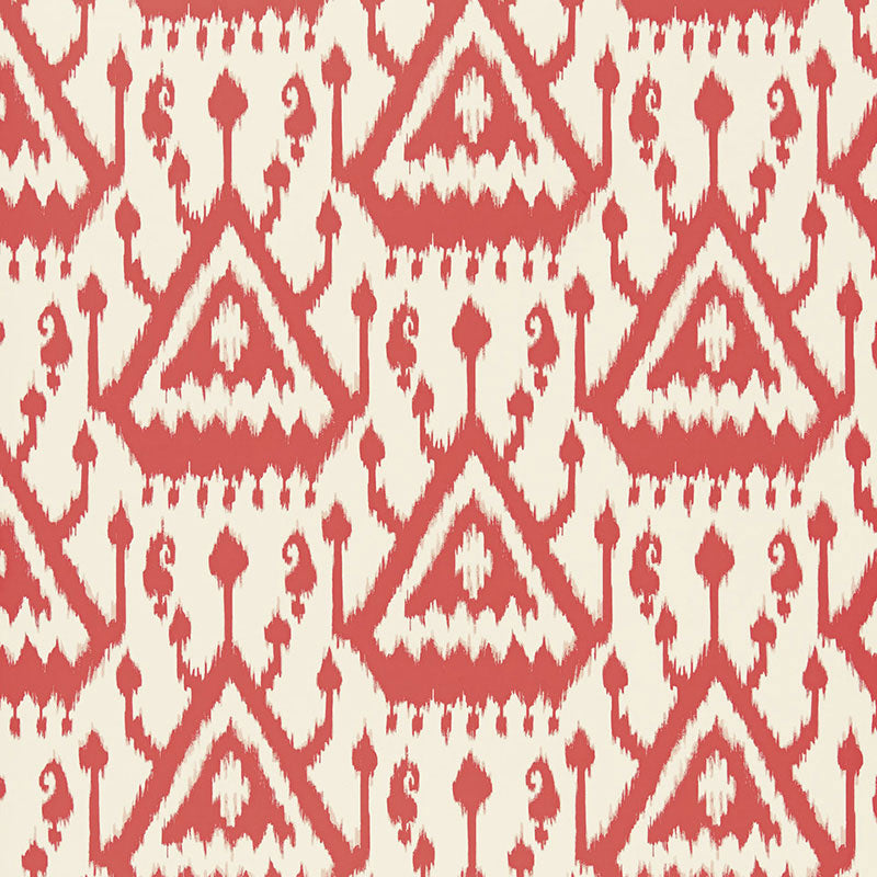 Schumacher Vientiane Ikat Coral 5006950 Wallpaper | 40% Off (Samples)