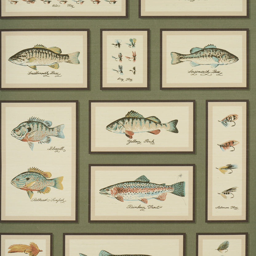 Schumacher Jamie's Trophies Sisal Forest Green 5017000 Wallpaper | 40% ...