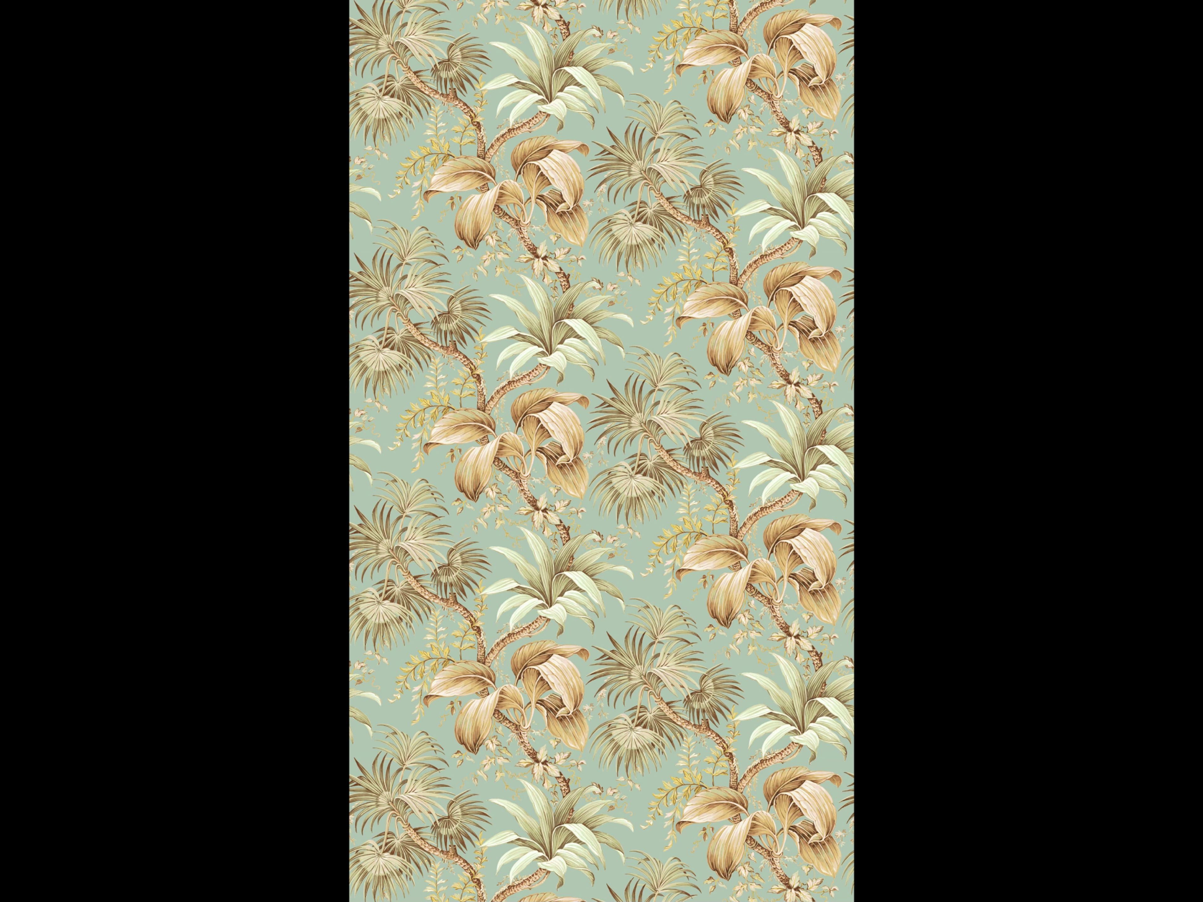 Jim Thompson Palm Leaves Wallcovering Pale Aqua JT021090003 Wallpaper ...