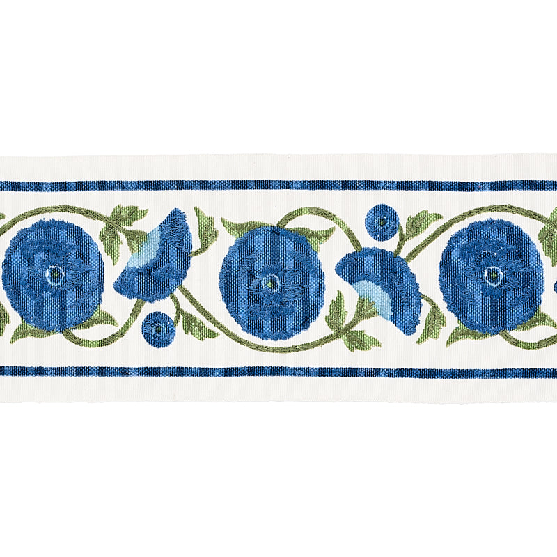 Schumacher Saranda Flower Embroidery Tape Royal 80392 Sample | 40% Off ...