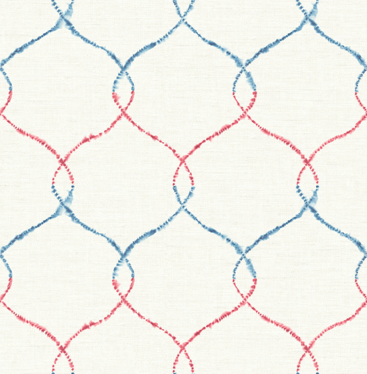Seabrook Designs Shibori Lattice Royal Blue, Ruby, & Metallic Pearl ...