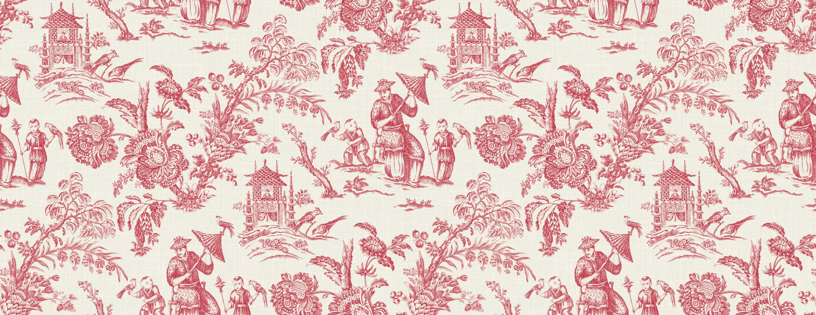 Seabrook Designs Chinoiserie Linen Fabric Antique Ruby FC62801F Fabric ...