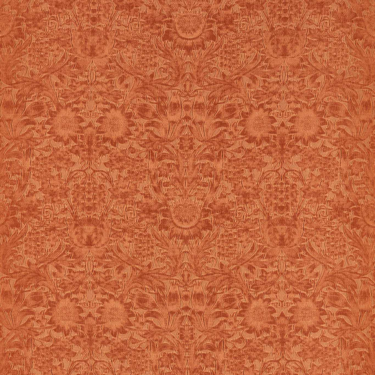 Morris & Co Sunflower Caffoy Velvet Redhouse MWAR237281 Fabric | 40% ...