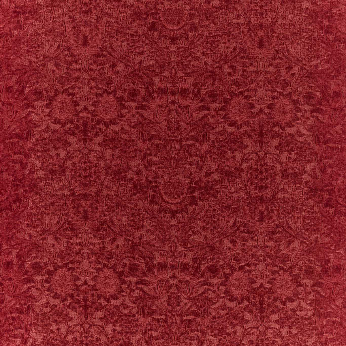 Morris & Co Sunflower Caffoy Velvet Barbed Berry MWAR237284 Fabric | 40 ...