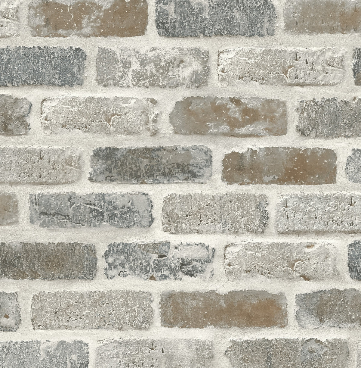 Seabrook Designs Washed Faux Brick Prepasted Neutral PR10500 Wallpaper ...