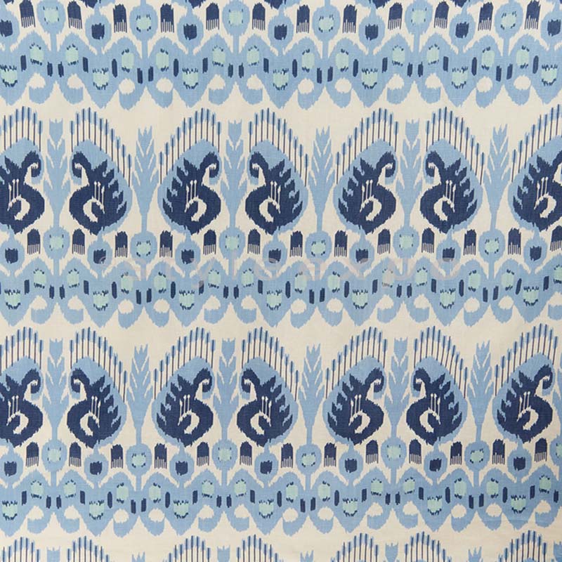 Quadrille Petra Ikat Medium Blue / New Blue / Navy 306560F-01 Fabric ...