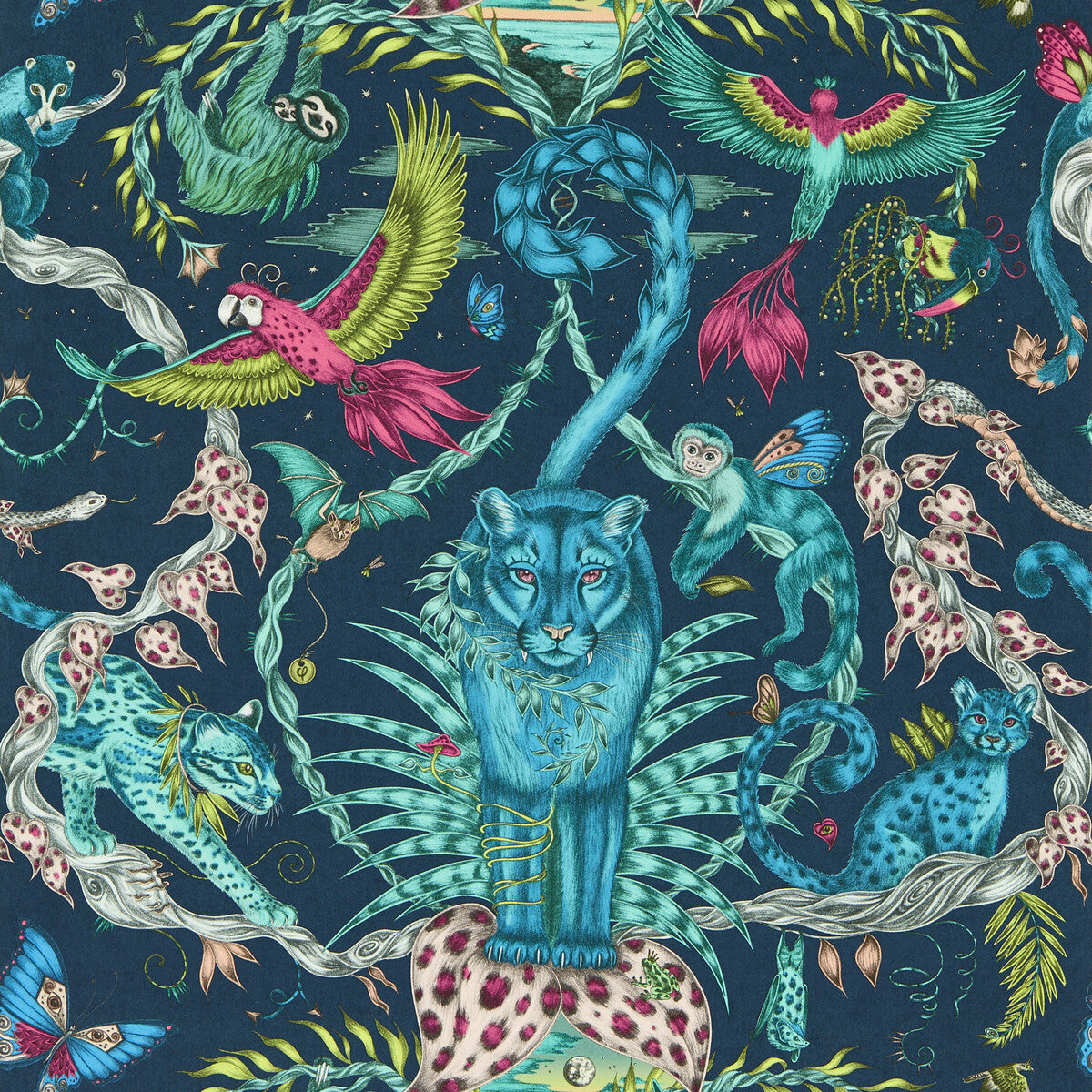 Clarke & Clarke Bosque Dreams Navy Wp W0213/03.CAC.0 Sample | 40% Off ...