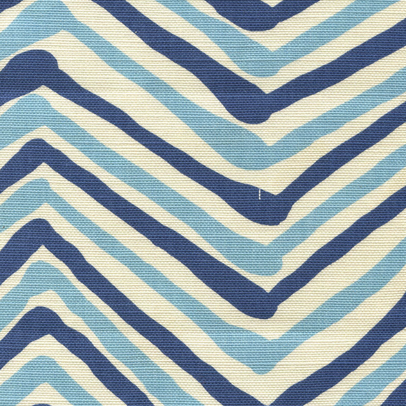 Alan Campbell Zig Zag Multi Color New Blue Navy AC950-04 Fabric | 40% ...