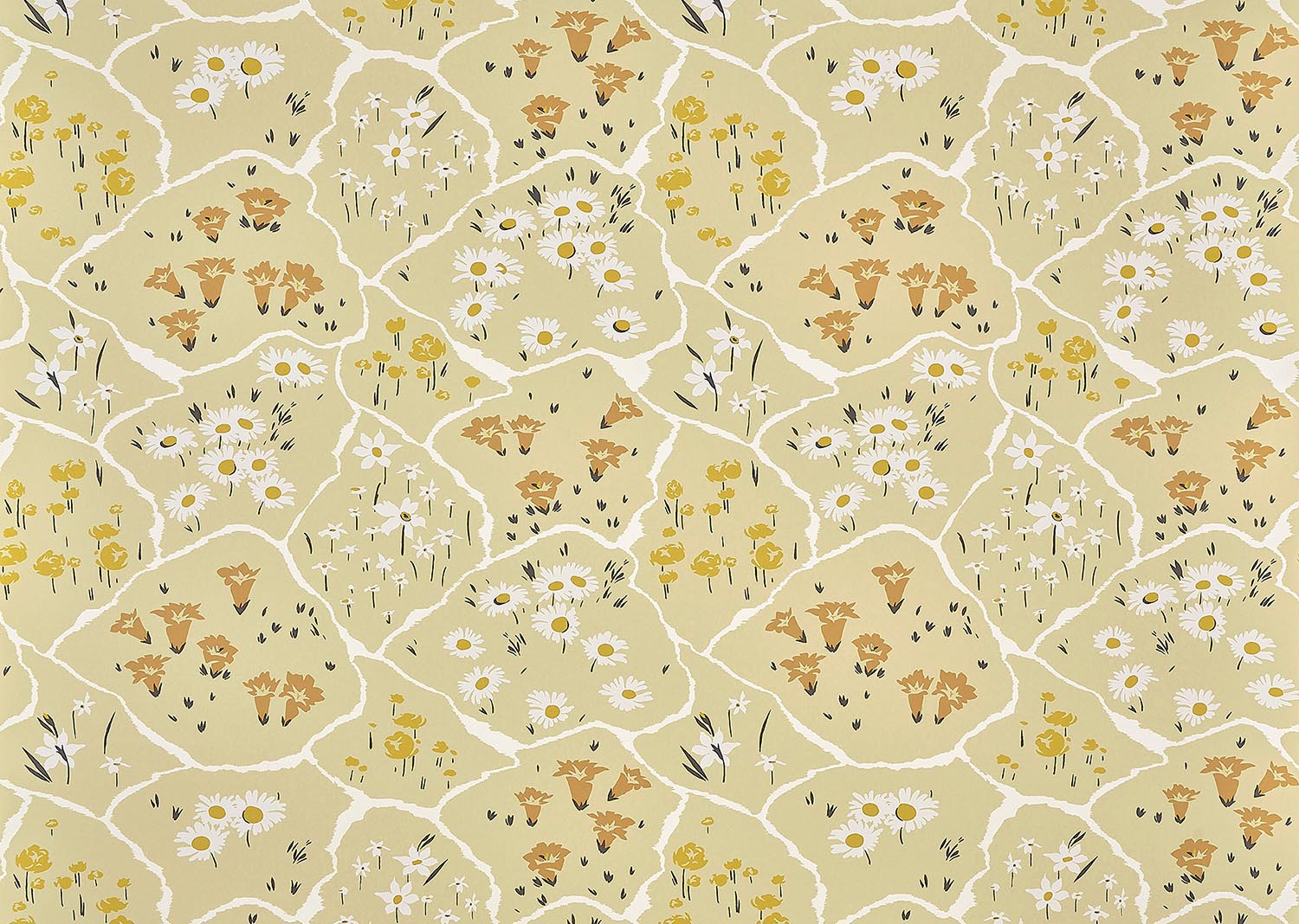 Pierre Frey Champ Fleuri Ocre FP093001 Wallpaper | 40% Off (Samples)
