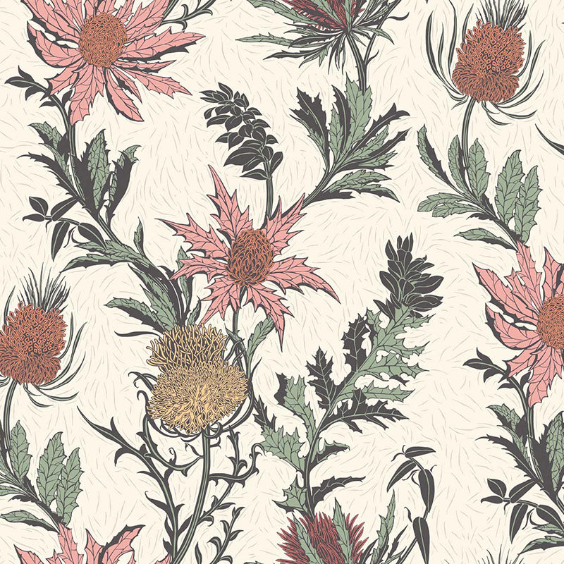 Cole & Son Thistle A Pink/Orange/Parch 115/14043.CS.0 Wallpaper | 40% ...