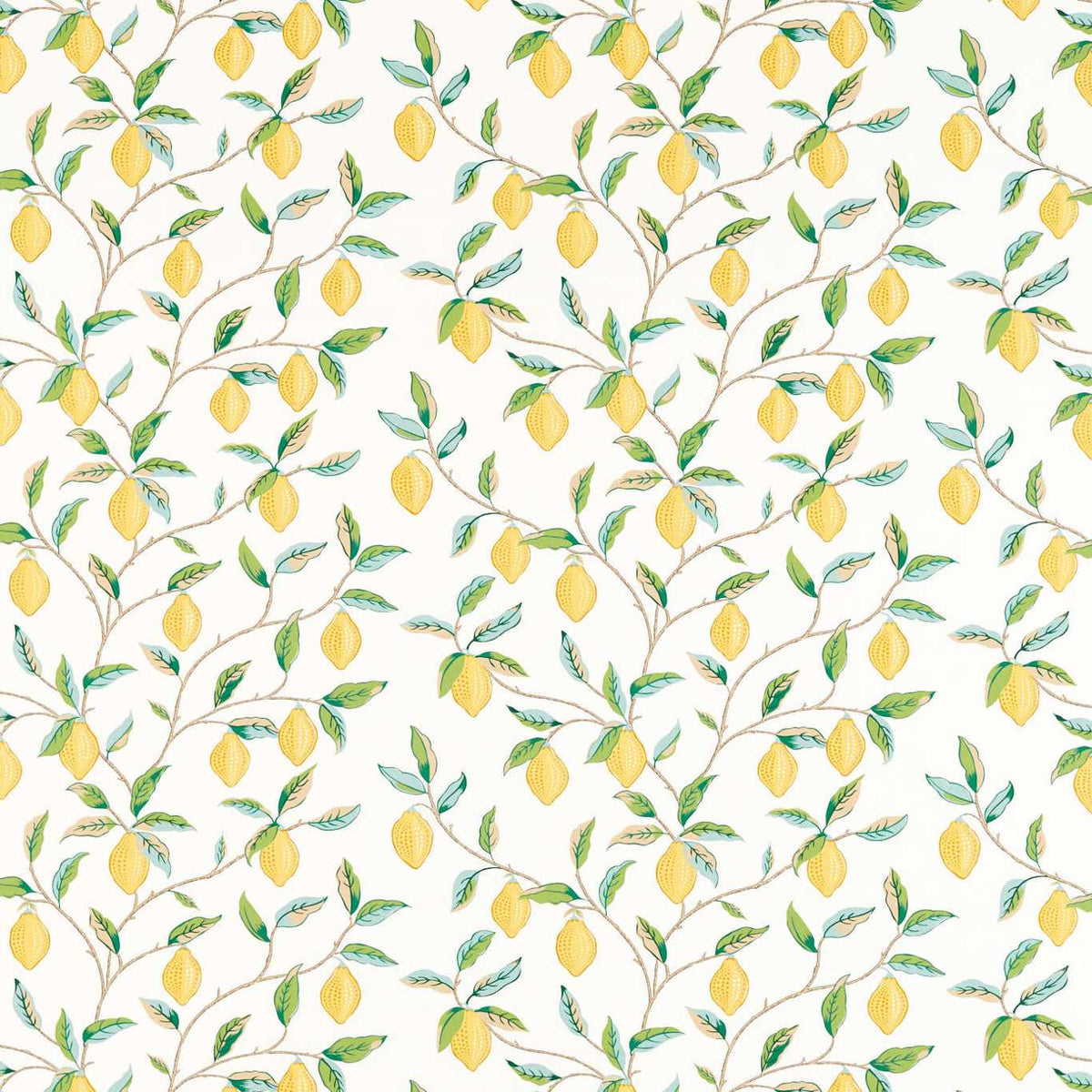 Morris & Co Lemon Tree Lemon Tree Lemon/ Bayleaf MSIM226909 Fabric | 40 ...