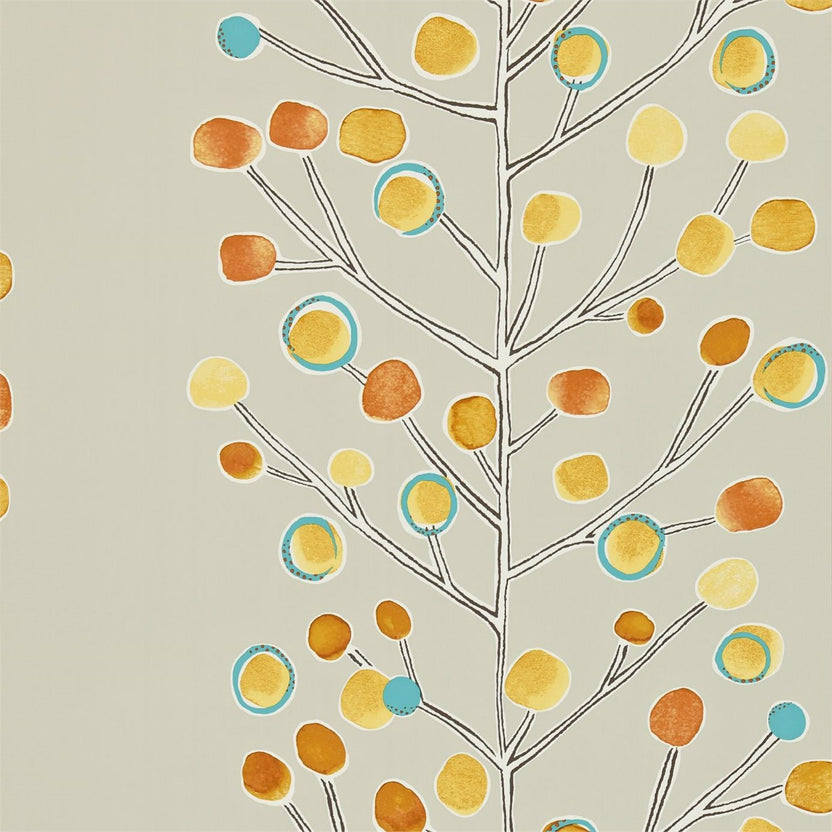Scion Berry Tree Orange/Lemon/Powder Blue NMEL110203.SCN.0 Wallpaper ...