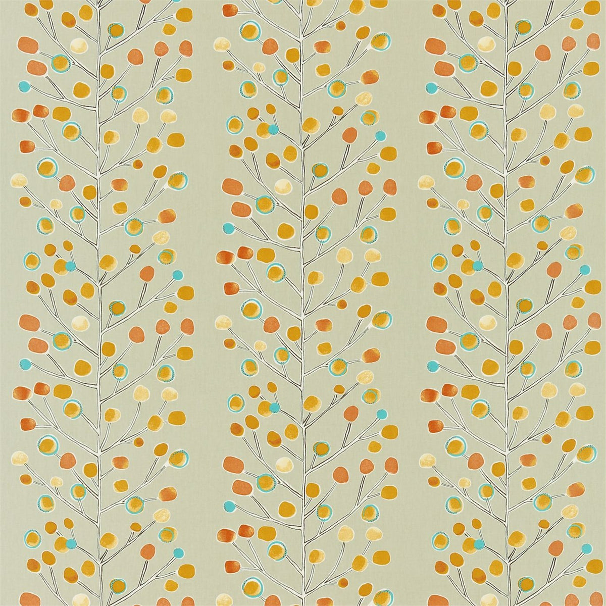 Scion Berry Tree Orange/Blue/Lemon NMEL120052.SCN.0 Fabric | 40% Off ...